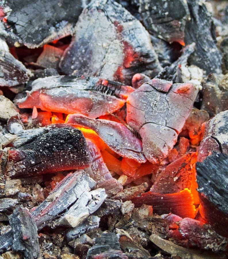 Burning red coals stock image. Image of grill, beautiful - 67575373
