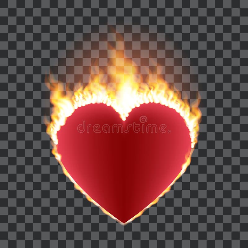 Burning red heart concept stock vector. Illustration of glow - 89159490