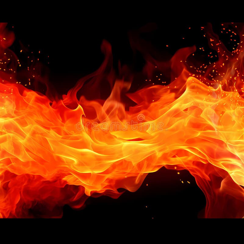 Burning Red Hot Sparks Fly from a Big Fire, Fire Overlay Made with ...