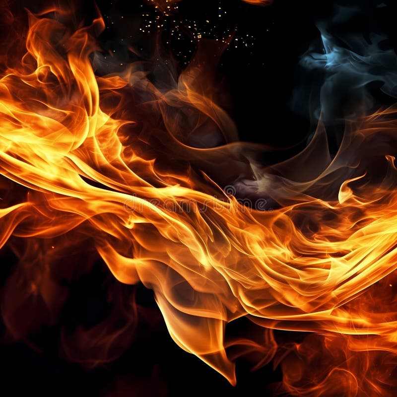 Burning Red Hot Sparks Fly from a Big Fire, Fire Overlay Made with ...