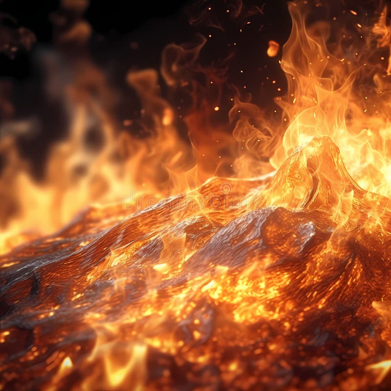 Burning Red Hot Sparks Fly from a Big Fire, Fire Overlay Made with ...