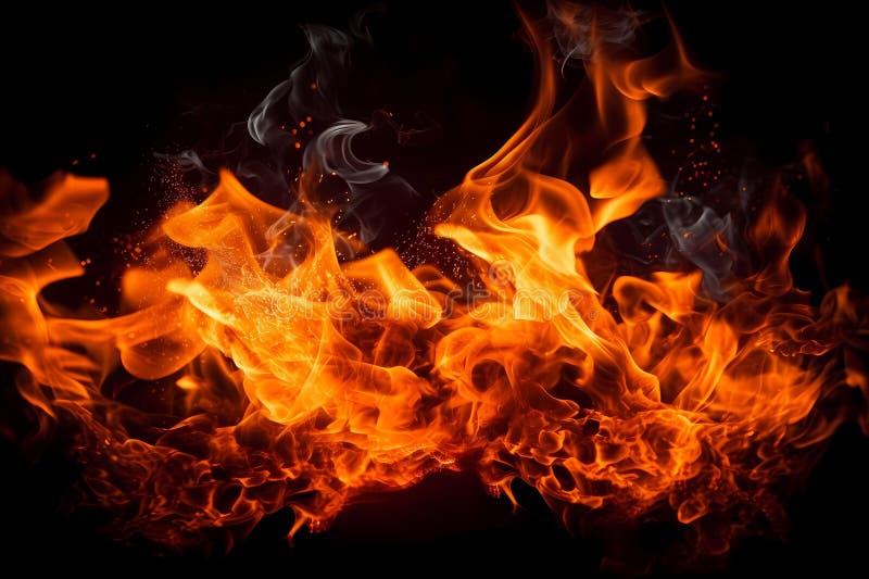 Burning Red Hot Sparks Fly from a Big Fire, Fire Overlay Made with ...