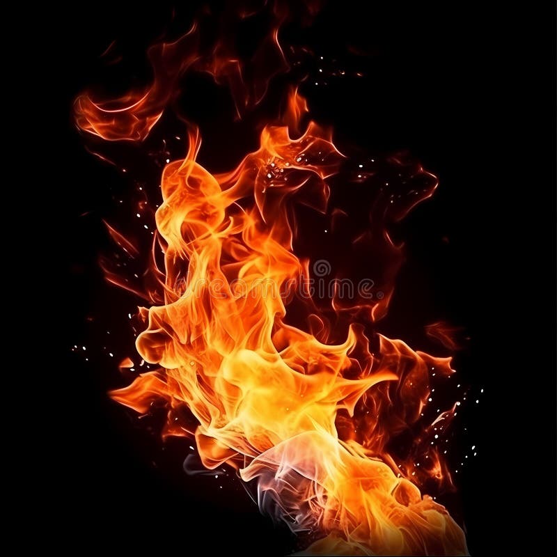 Burning Red Hot Sparks Fly from a Big Fire, Fire Overlay Made with ...