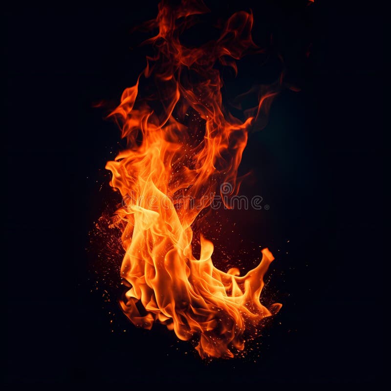 Burning Red Hot Sparks Fly from a Big Fire, Fire Overlay Made with ...