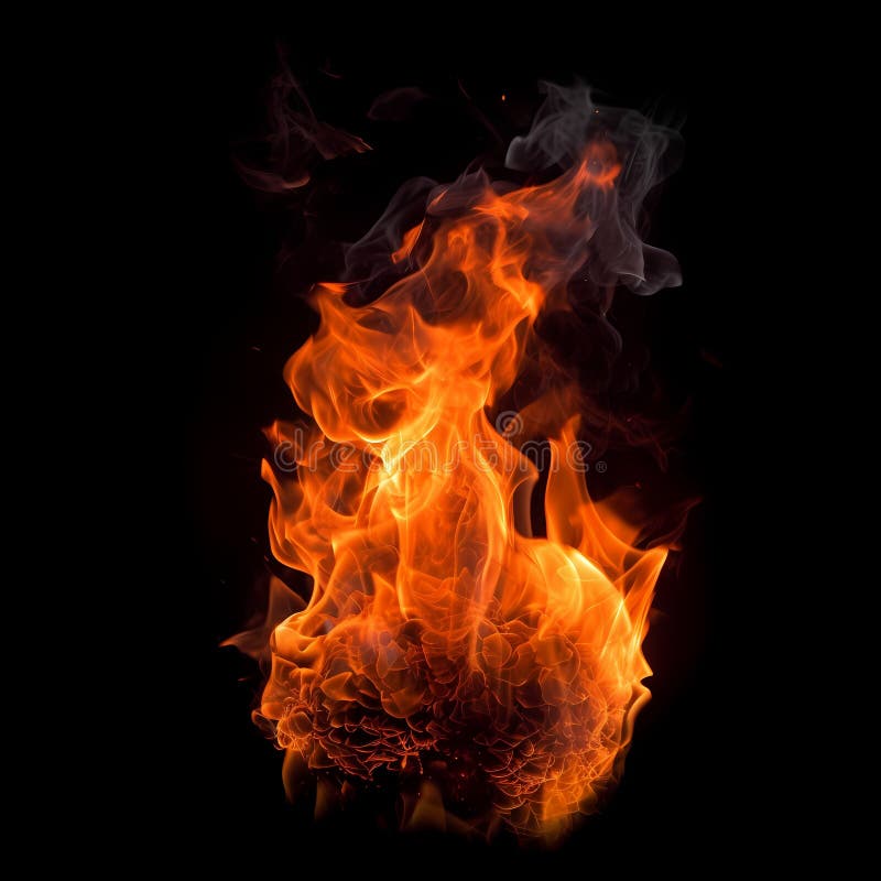 Burning Red Hot Sparks Fly from a Big Fire, Fire Overlay Made with ...