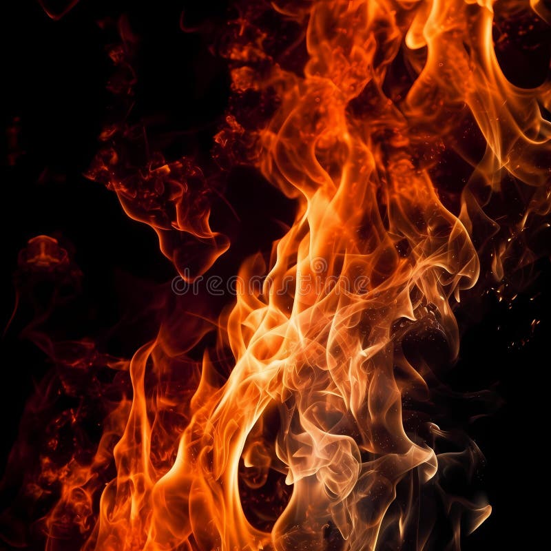 Burning Red Hot Sparks Fly from a Big Fire, Fire Overlay Made with ...