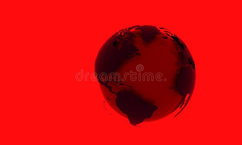 Burning red world, 3d r stock illustration. Illustration of cosmic ...