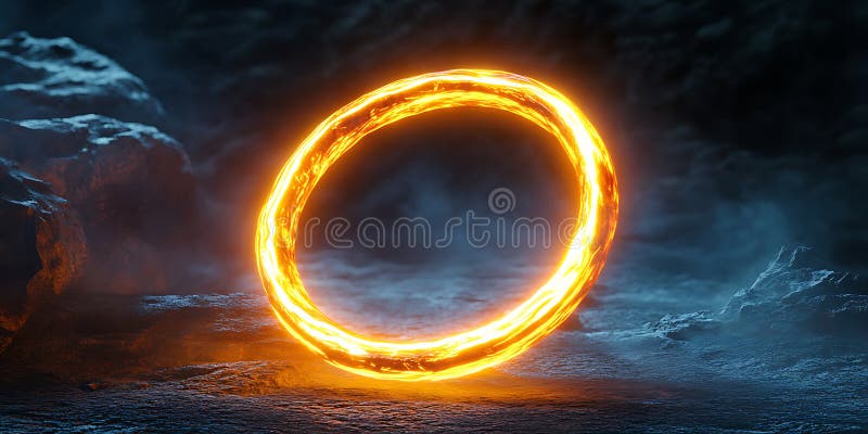 Burning Ring of Fire Abstract Background Stock Illustration ...