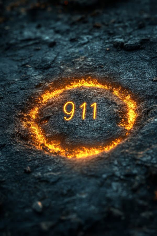 Burning Ring of Fire with 911 Emergency Number, a Powerful ...