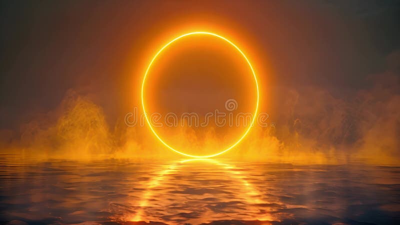 Burning Ring on Fire. Fire Flames in Circle. 4K Motion Background ...