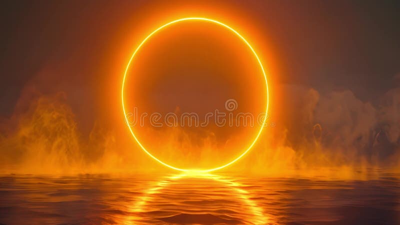 Burning Ring on Fire. Fire Flames in Circle. 4K Motion Background ...