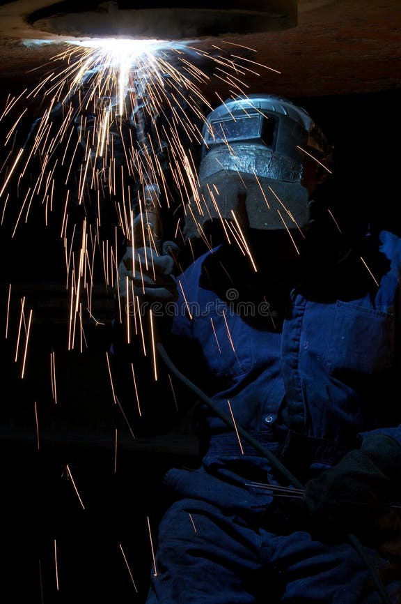 Burning rods welder stock image. Image of factory, industry - 4870471