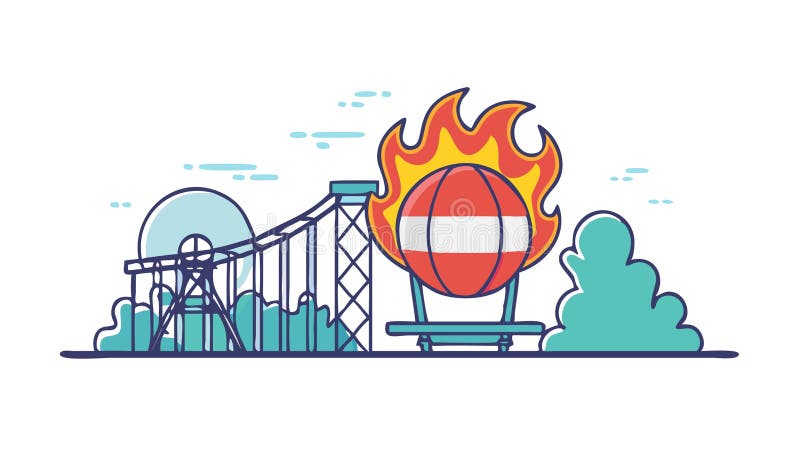 Burning Rollercoaster Icon, Thrill and Danger Symbol, Vector Design ...