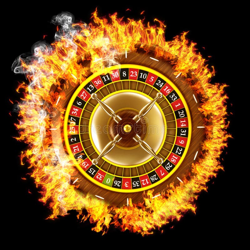 Roulette in fire stock illustration. Illustration of gaming - 7507247