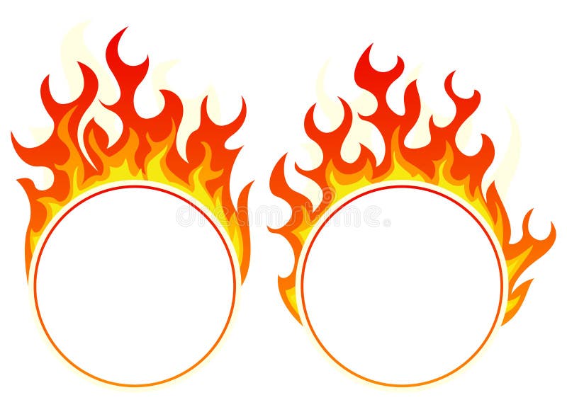 Burning round frame stock vector. Illustration of burn - 77535304