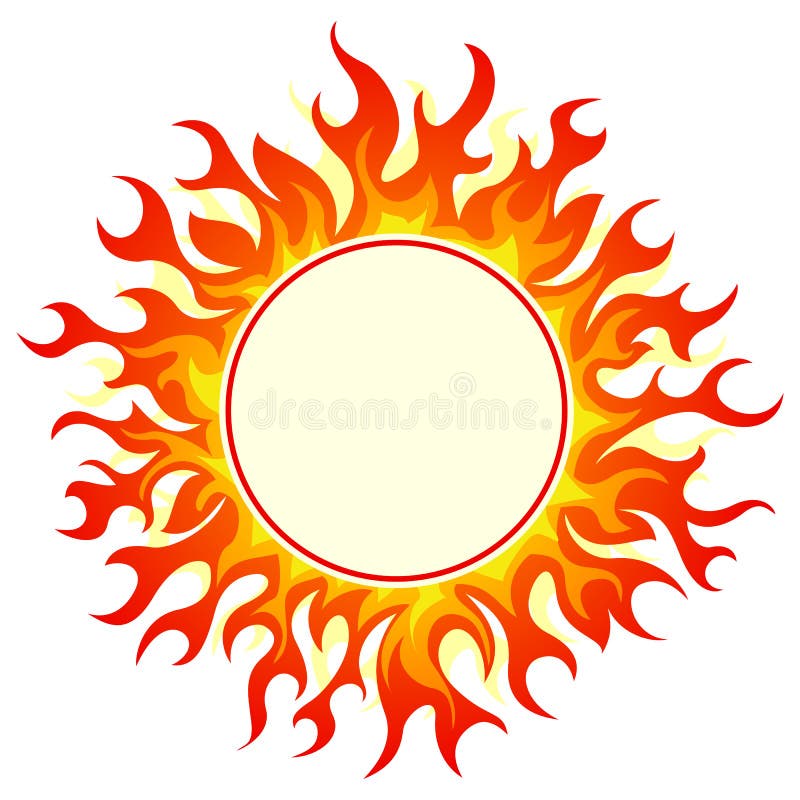 Burning round frame stock vector. Illustration of burn - 77535304