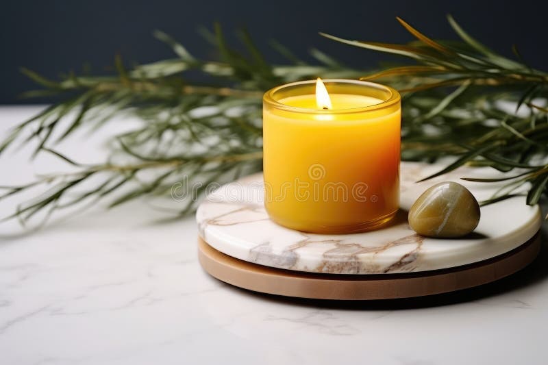 Burning Scented Candle in a Glass Jar Stock Illustration - Illustration ...