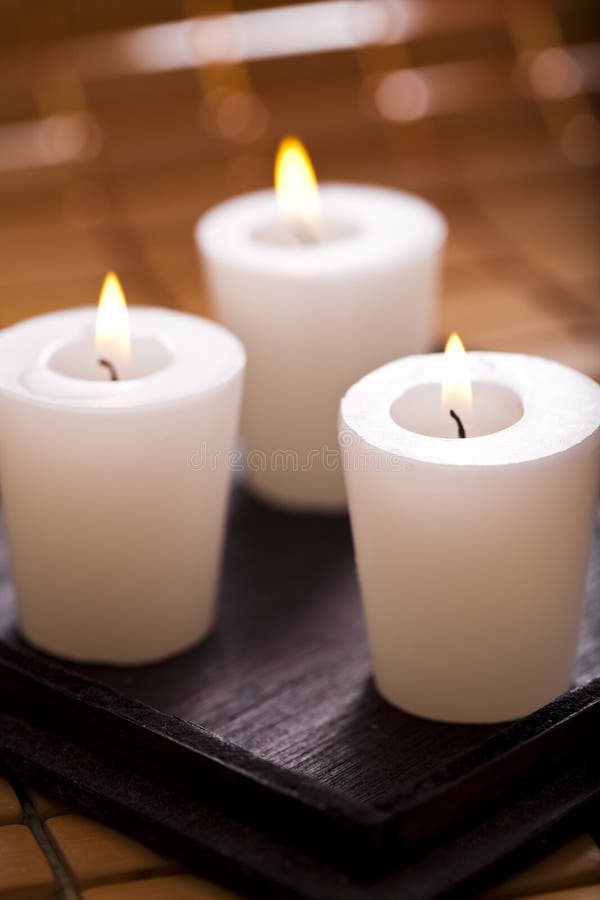 Burning scented candles stock photo. Image of relaxation - 11154384