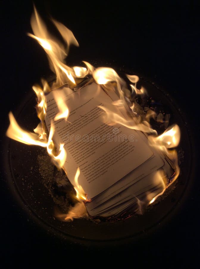 Burning School Work editorial stock image. Image of flame - 66909299