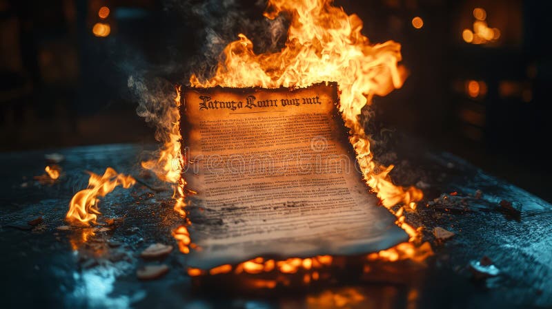 A Burning Scroll Symbolizes Lost Knowledge and the Effects of ...