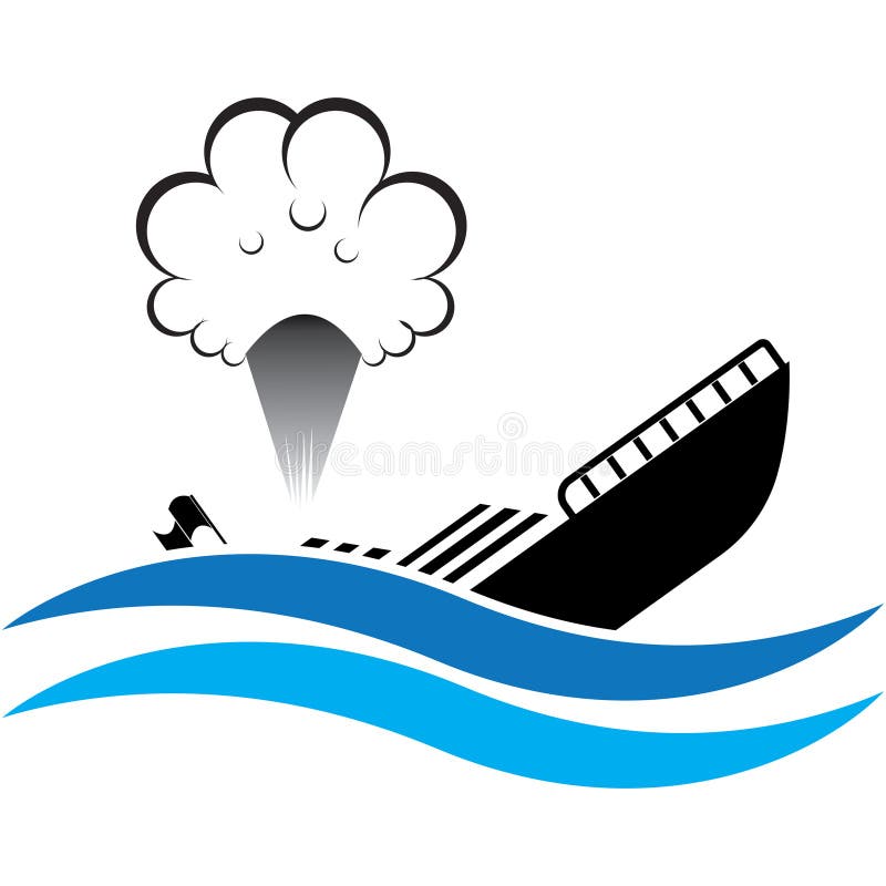 Burning or Sinking Ship Icon Stock Vector - Illustration of graphic ...
