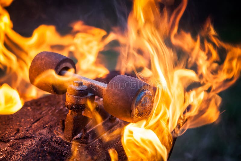 Burning skateboard stock image. Image of skateboard, action - 55432339