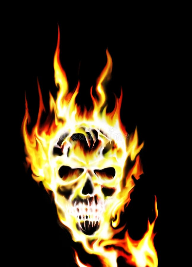 Burning skull stock illustration. Illustration of bones - 6757138