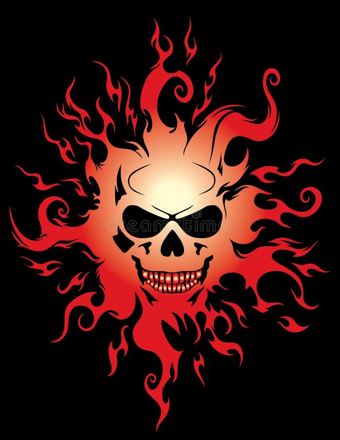Flaming Skull Graphic Image Stock Vector - Illustration of fire, demons ...