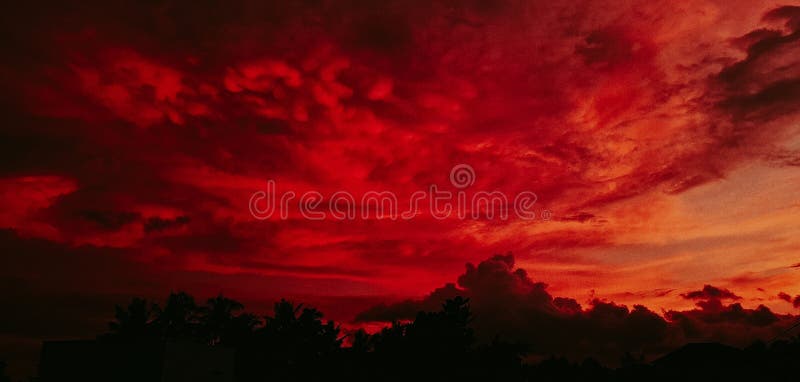 Burning Sky Horizon stock photo. Image of dramatic, silhouette - 373137426