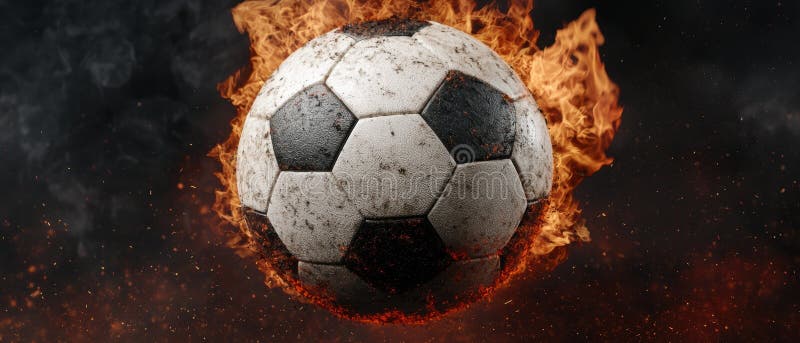 Burning Soccer Ball on Fire Stock Illustration - Illustration of ...