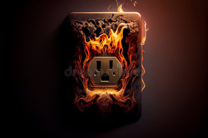 Burning Socket Illustration. Generative AI Stock Illustration ...