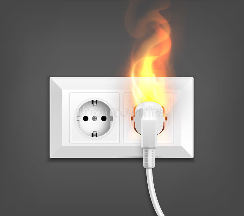 Burning Socket Realistic Composition Stock Vector - Illustration of ...
