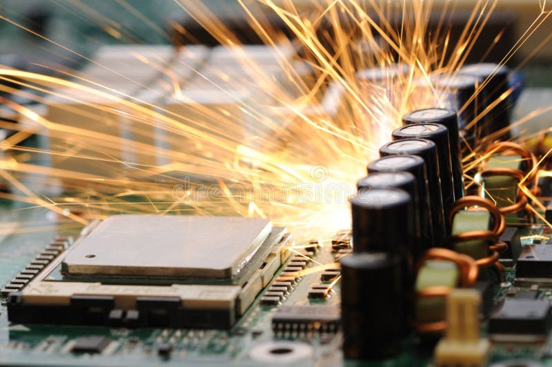 Close-up Side View of a PCB Board with SMD Components Stock Image ...