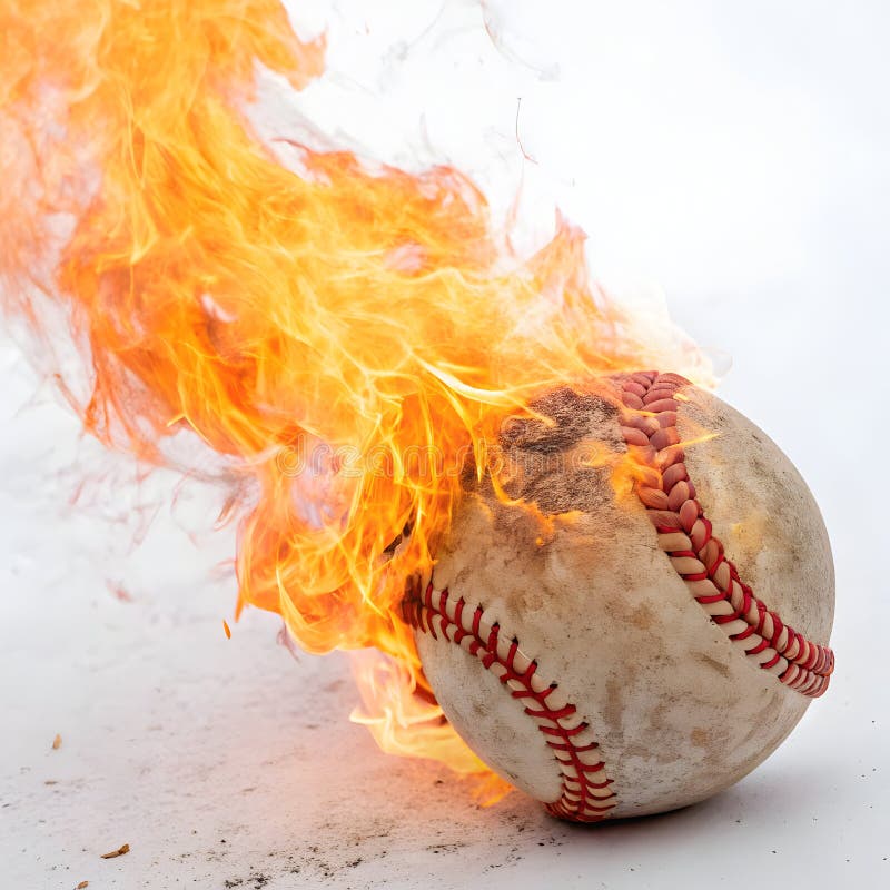 Burning Sphere in Fire Isolated on White Background Stock Illustration ...