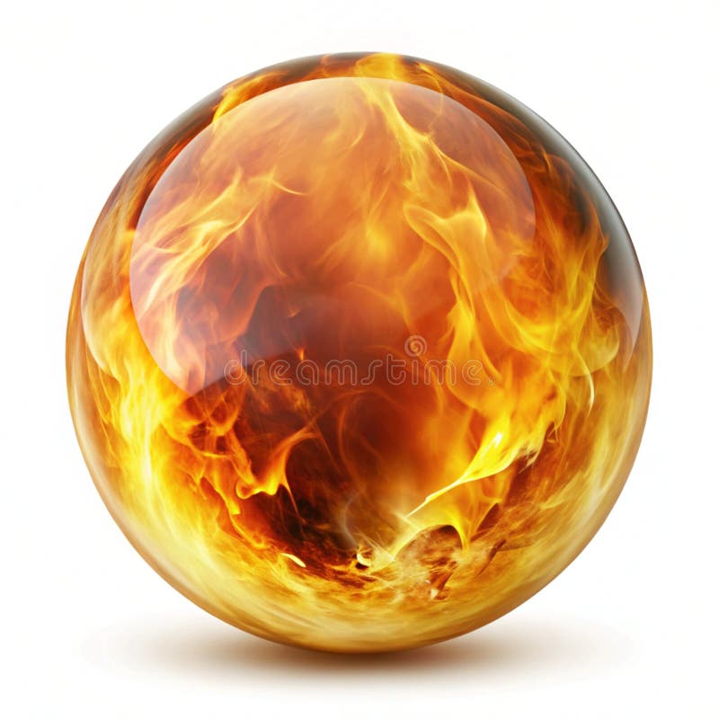 Burning Sphere in Fire Isolated Stock Illustration - Illustration of ...