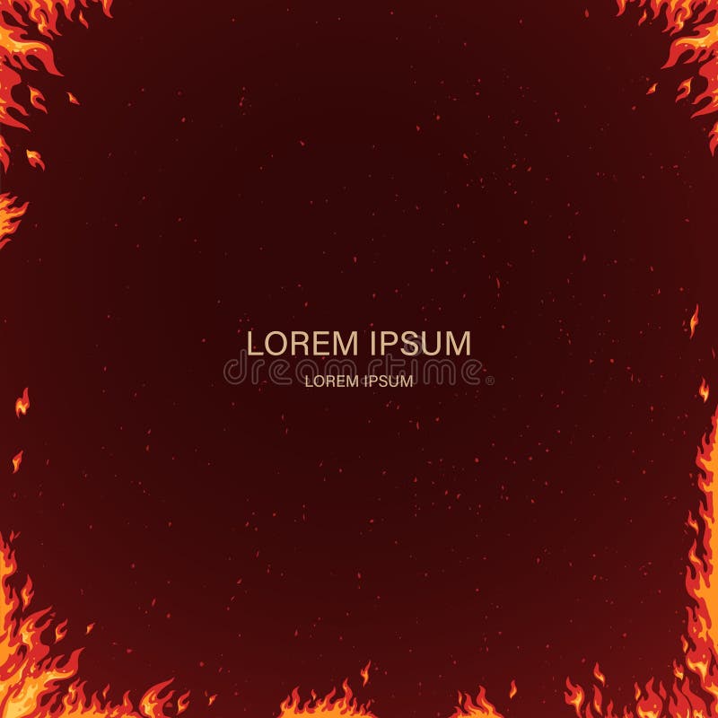 Burning Square Frame Poster Colorful Stock Vector - Illustration of ...