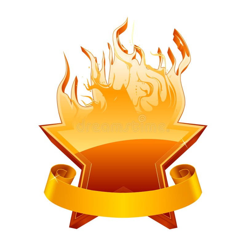 Burning star emblem stock vector. Illustration of insignia - 20147072