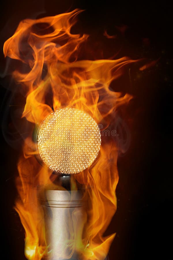 Burning microphone stock image. Image of musical, instrument - 17643543