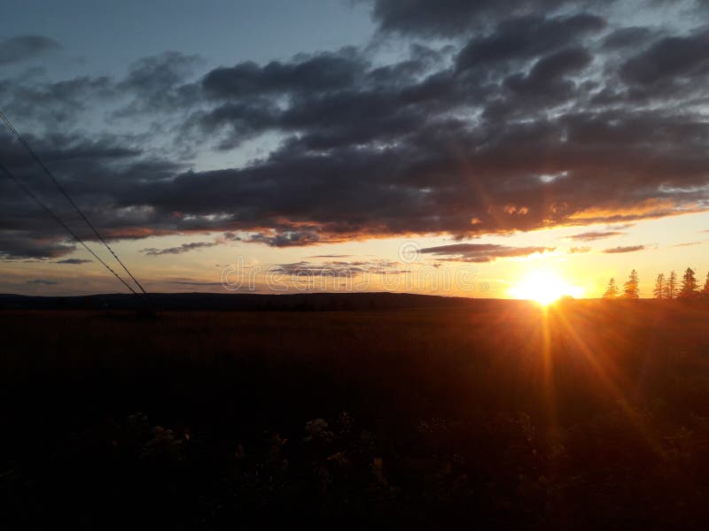 Burning summer sunset stock photo. Image of evening - 235942762