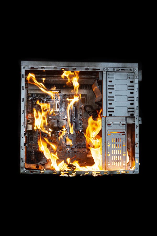 A Burning System Unit from a Computer from a Short Circuit and a Power ... A Burning System Unit from a Computer from a Short Circuit and a Power ...