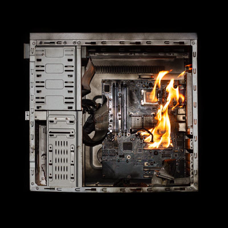 A Burning System Unit from a Computer from a Short Circuit and a Power ... A Burning System Unit from a Computer from a Short Circuit and a Power ...