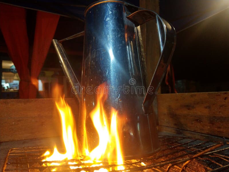 Burning Tea Pot for a Ginger Drinks Called Wedang Jahe Stock Photo ...