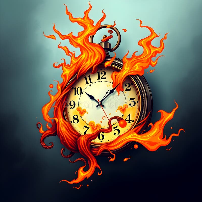 Burning Time Illustration Style Image Stock Illustration - Illustration ...