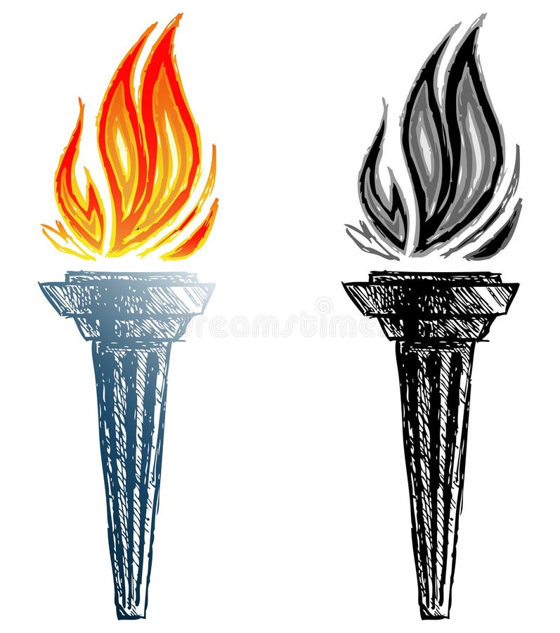 Bamboo Tiki Torch Set stock vector. Illustration of clipart - 120247600