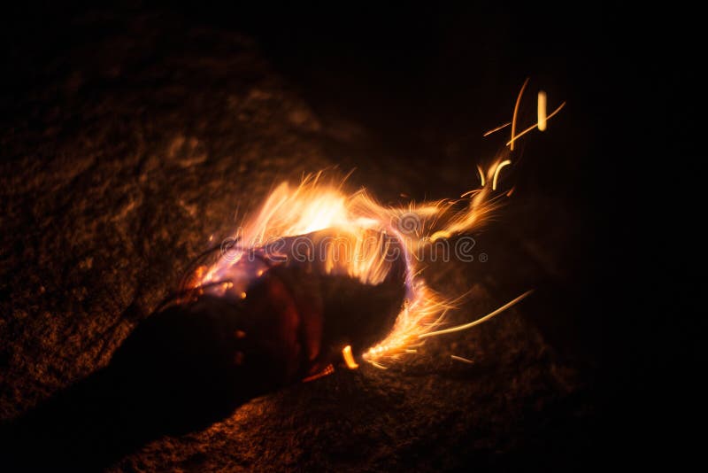 Burning Torch in the Cold Winter Stock Photo - Image of ignite, burning ...