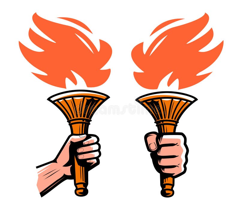 Burning Torch Emblem. Torch with Fire Flame, Enlightenment Symbol ... Burning Torch Emblem. Torch with Fire Flame, Enlightenment Symbol ...