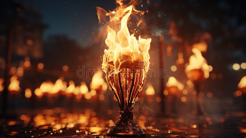 Burning Torch on Fire. Fire and Flames Stock Illustration ...