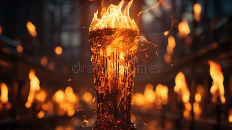 Burning Torch on Fire. Fire and Flames Stock Illustration ...