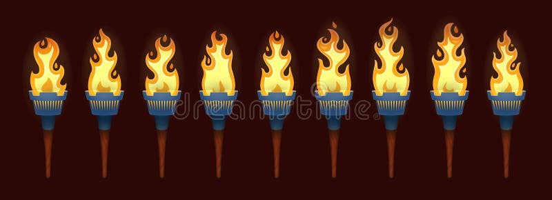 Burning Torch Flame Animation Sequence or Loop Stock Vector ...