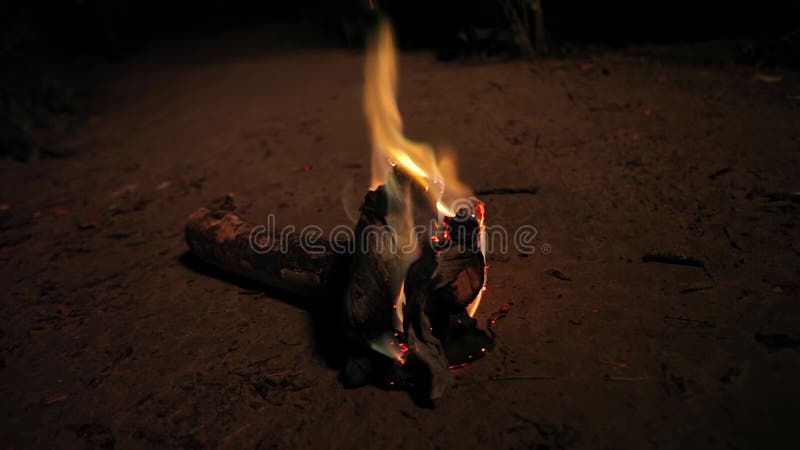 Burning Torch on the Ground Stock Footage - Video of brightly, motion ...